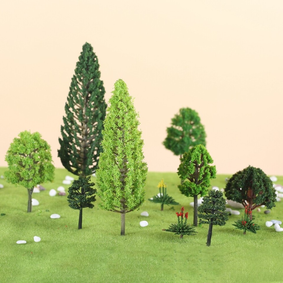 60Pcs Mixed Miniature Garden Model Tree for Train Scenery Landscape ...