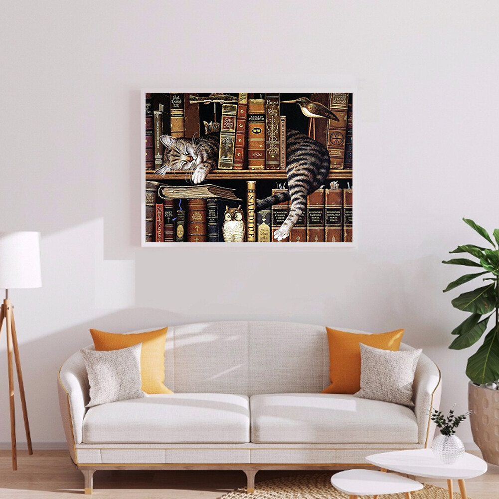 DIY 5D Resin Drawing Full Drill Round Diamond Cat Dream Painting Kit ...