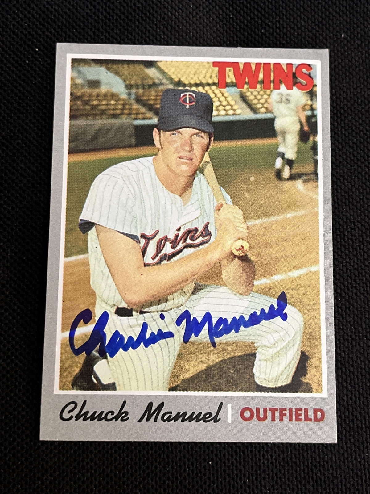 CHARLIE MANUEL 1970 TOPPS ROOKIE SIGNED AUTOGRAPHED CARD #194 MINNESOTA ...