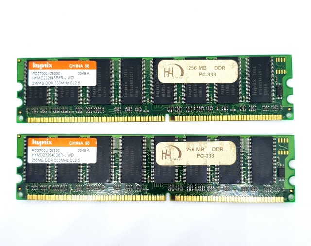 X2 Hynix 256mb RAM DDR 333mhz Cl2.5 Memory PC2700U-25330 | eBay