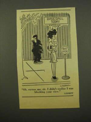 1947 Cartoon by Salo Roth - Blocking Your View | eBay