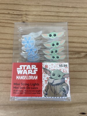 2023 Disney STAR WARS Yoda Child GROGU 20 Mini LED Light String 7 Ft ...