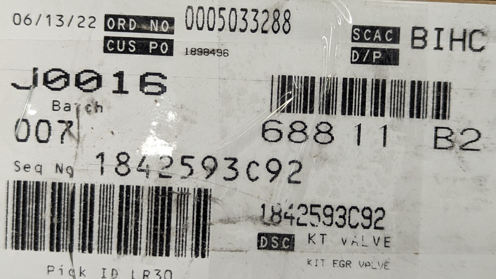 1842593C92 International Genuine EGR Valve Kit DT466E DT530E I313 New ...