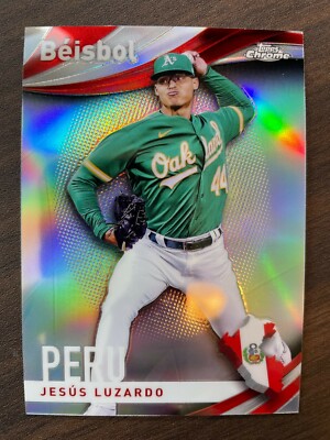 2021 Topps Chrome Baseball Jesus Luzardo Beisbol Refractor Peru Insert ...