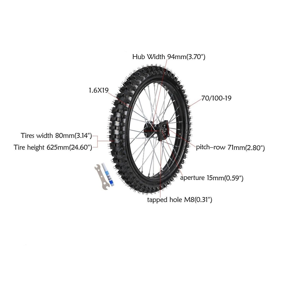 70/100-19 Wheel Rim Tire 700mm Front Fork Triple Tree for Taotao Apollo ...