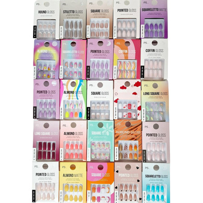 Primark Full Cover Press-On False Nails Coffin & Square Fake Tips ...