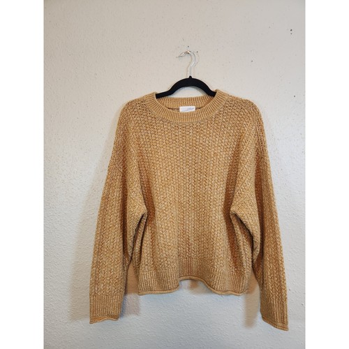 Universal Thread Women's Tan Cotton Crew Neck Cozy Pullover Sweater ...