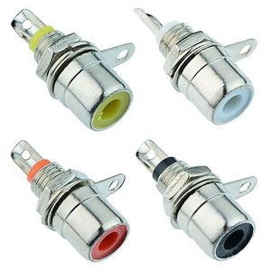 4 x RCA Panel Mount Sockets - Red, Black, White, Yellow | eBay