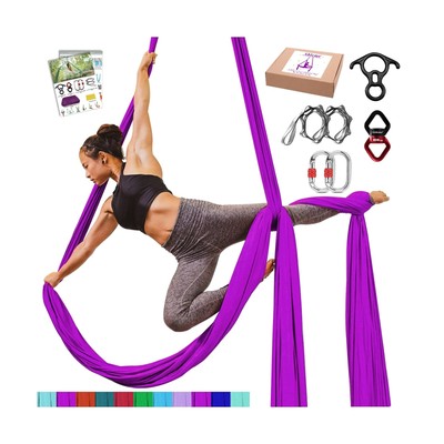 Aerial Silks 9 Yards Yoga Hammock Aerial Dance Flying Yoga Starter Kit ...