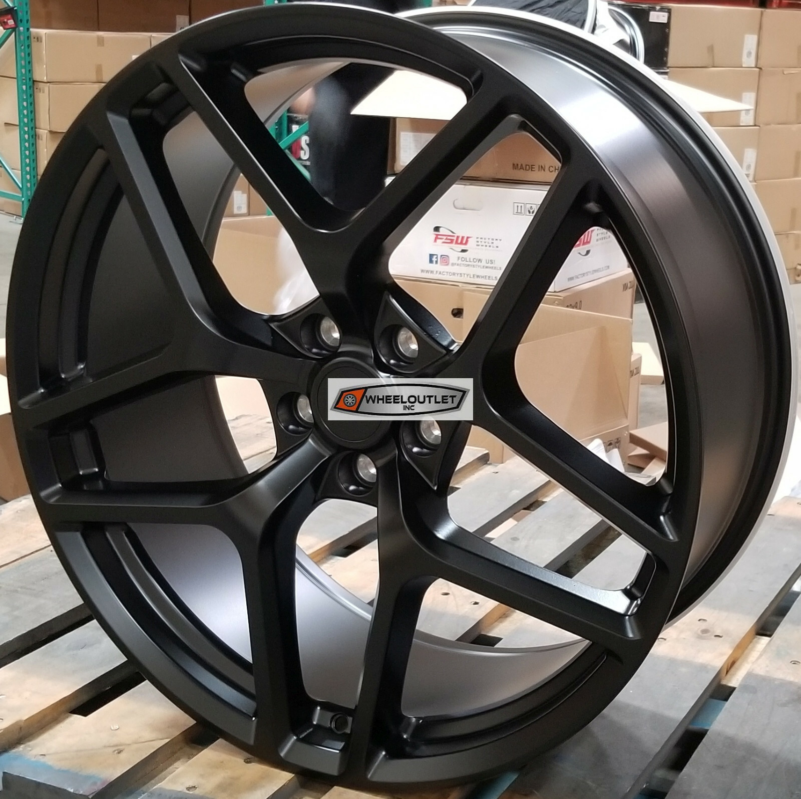 20x9 20x10 Wheels Satin Black Z28 Style Rims Fit Dodge Challenger ...