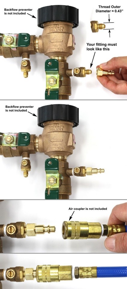 Adapters to Winterize Blow out PVB Backflow Preventer for Sprinkler ...