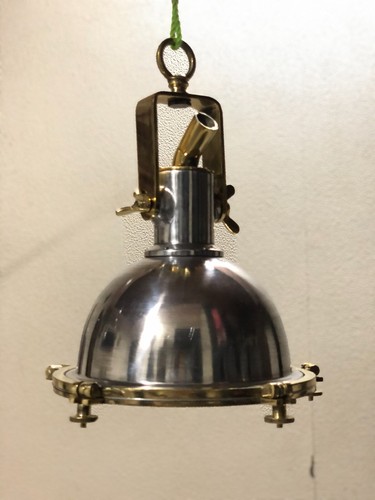 Nautical Style Ceiling Vintage Pendant Spot Aluminium & Brass Hanging ...