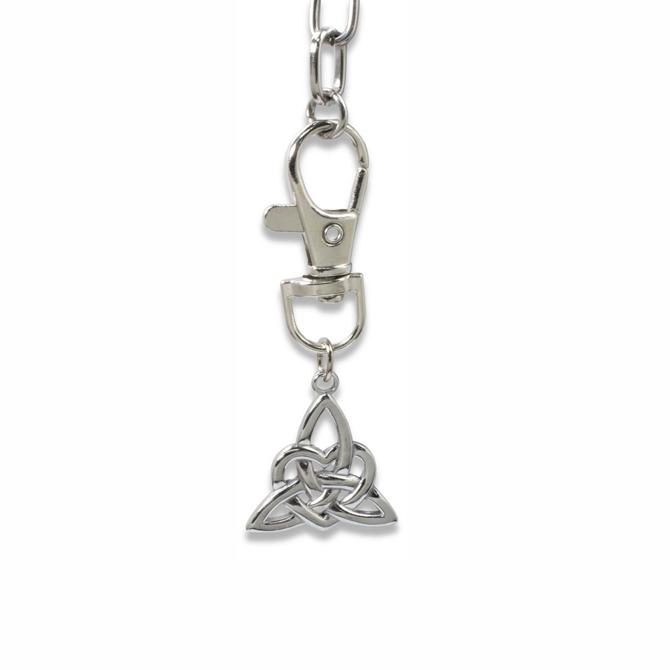 Celtic Triangle Keychain, Irish Heritage Bag Charm, Silver Celtic Knot ...