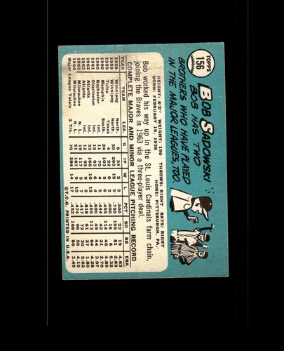 1965 Topps 156 Bob Sadowski VG-EX #D1,423395 | eBay