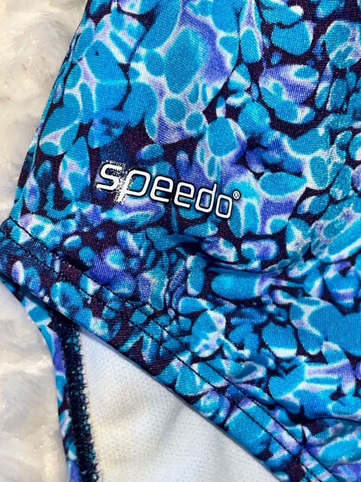 Speedo Womens Blue Patterned One-Piece Swimsuit Size 10 | eBay