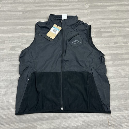 Nike Trail Repel Running Vest Full-Zip Womens Size Medium HV2873 Black ...