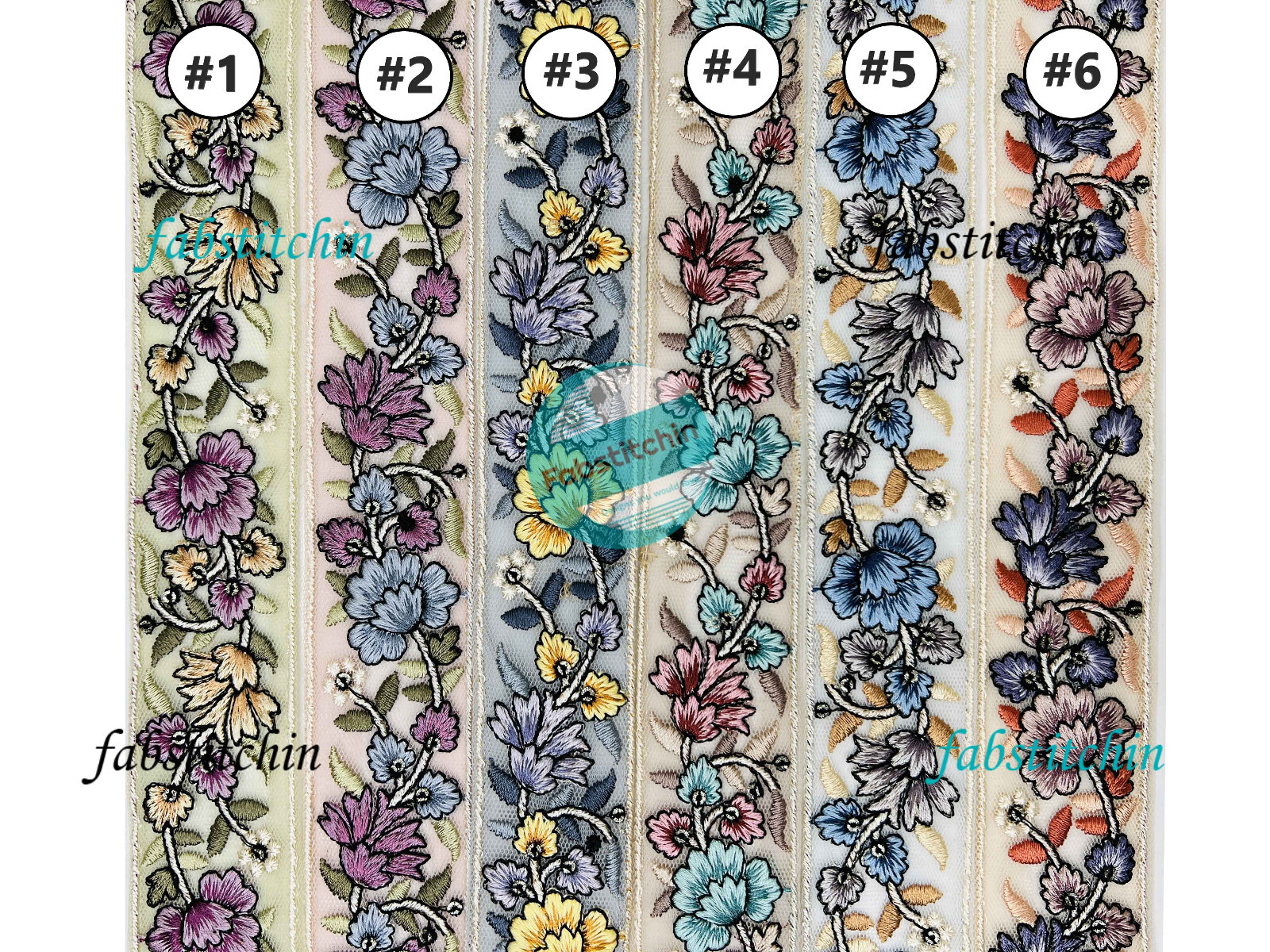 9 Yards MultiColor Floral Embroidered Sari Border Lace Trim Ribbon for ...