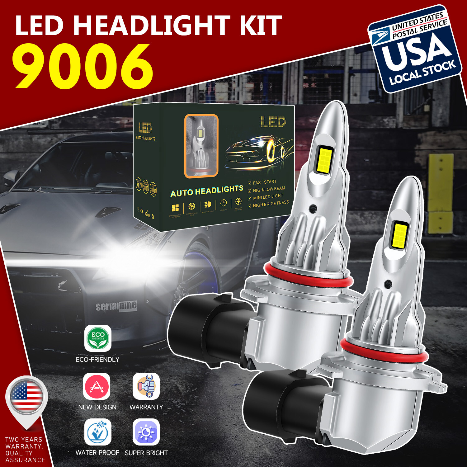 Aluminum Super Bright HB4 LED Headlight Kit Bulb Low Beam Cold White ...