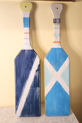 Distressed Wood Striped Oars Wall Decor Nautical Canoe Boat Paddles 2D ...