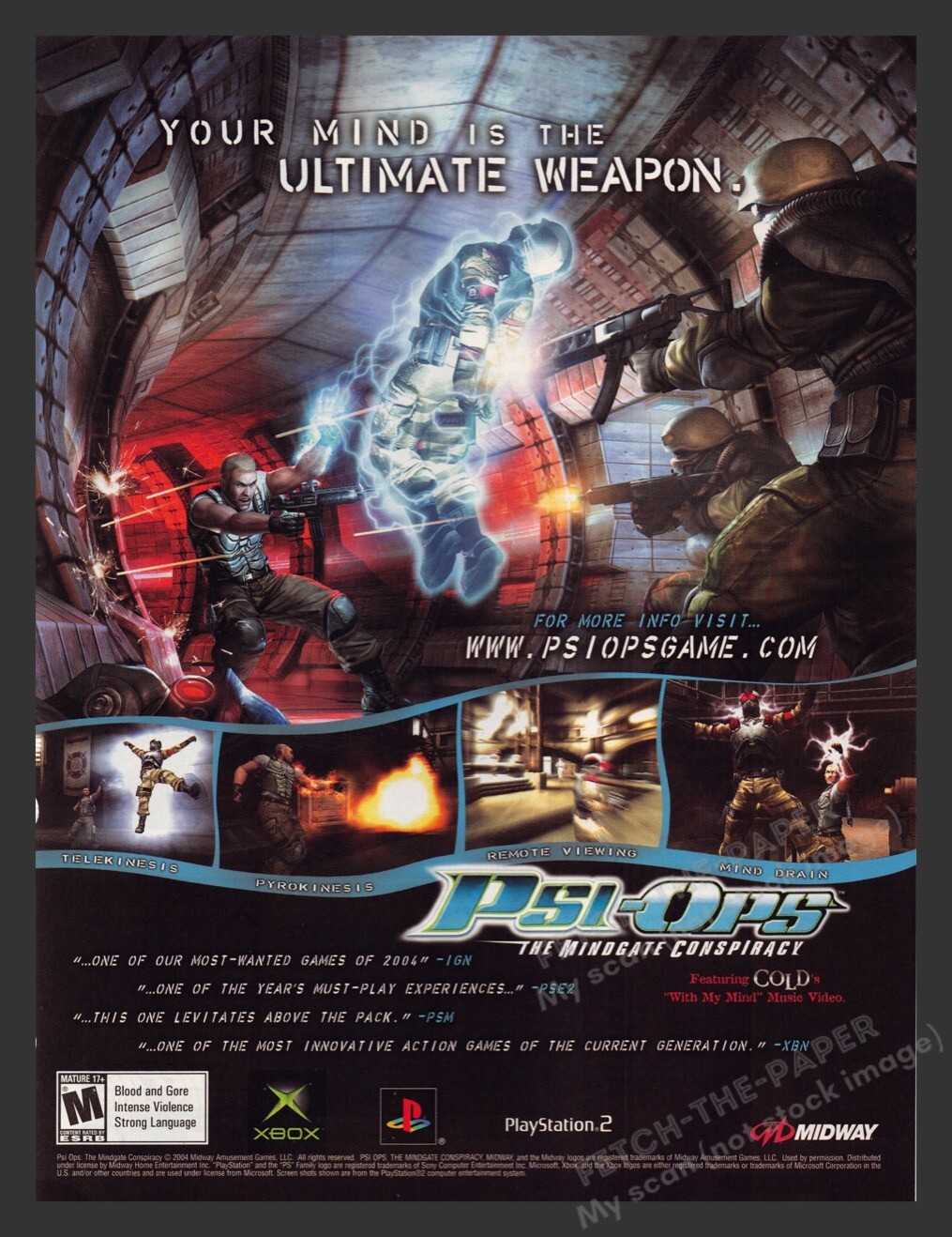 Psi-Ops: The Mindgate Conspiracy 2000s Video Game Print Advertisement ...