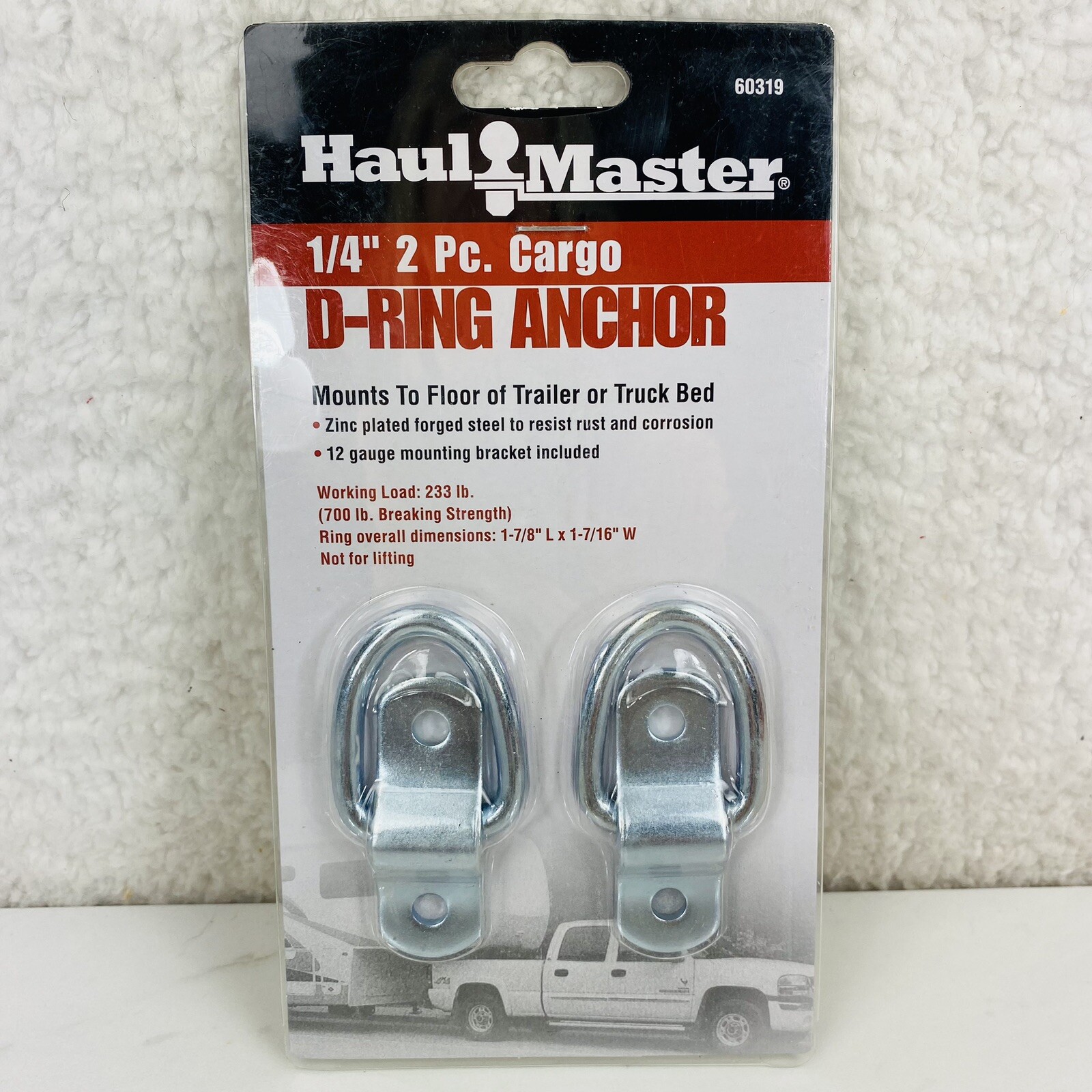 Haul Master 1/4" 2 Pc Cargo D-Ring Anchor Working Load 233 lbs NEW | eBay