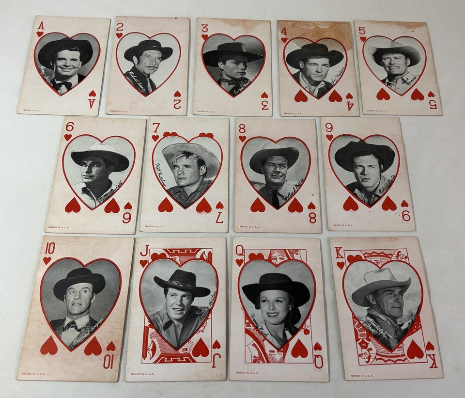 WESTERN ACES ARCADE CARDS ~ FULL DECK ~ 56 cards ~ John Wayne, Roy ...