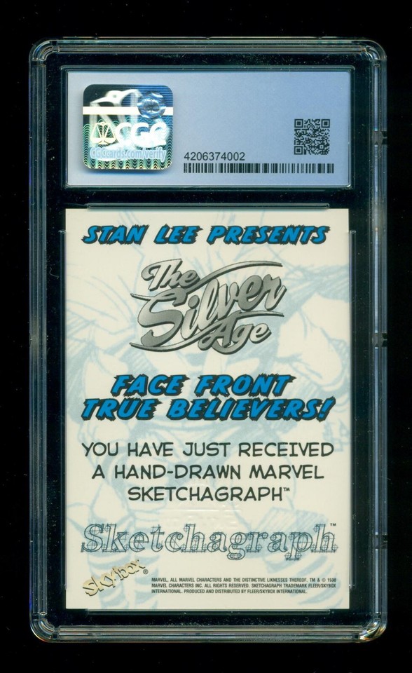 Gene Colan DAREDEVIL SKETCHAGRAPH Card CGC 9.0 MINT 1998 Marvel Silver ...