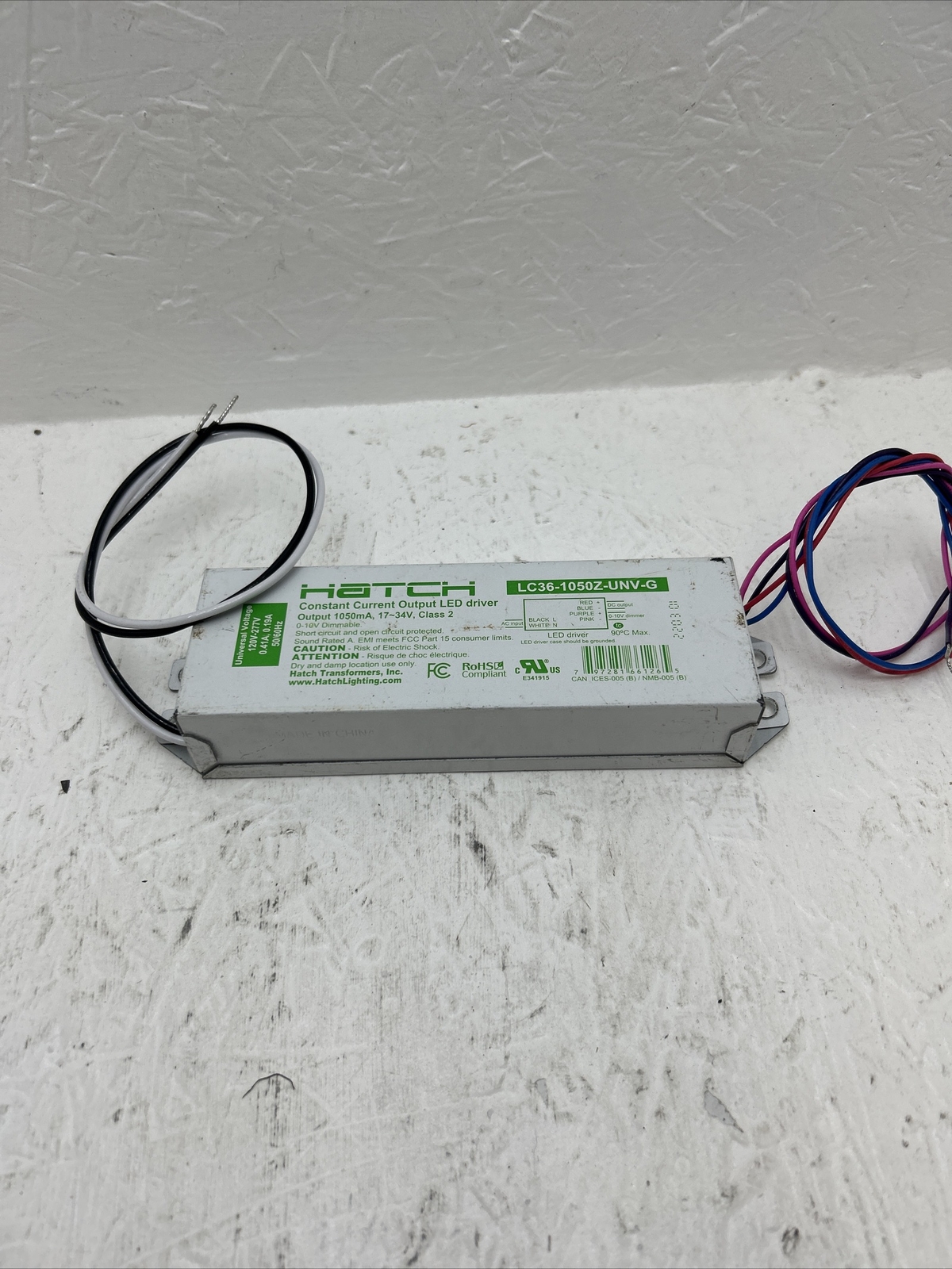 LC36-1050Z-UNV-G-HATCH - CONSTANT CURRENT OUTPUT LED DRIVER - 17-34V ...