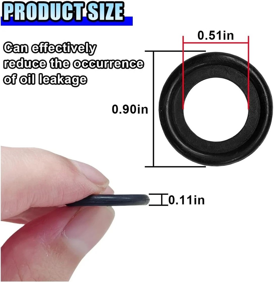 10PCS Oil Drain Plug Gasket, M14 Rubber Car Sealing Gasket Replacement ...