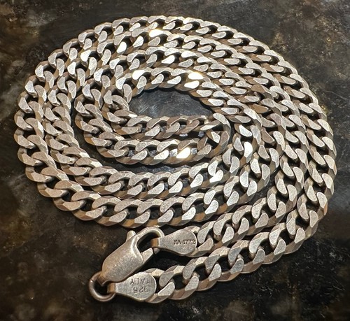 20.5” Vintage Italian 16g Heavy 925 Sterling Silver Cuban Link Chain ...