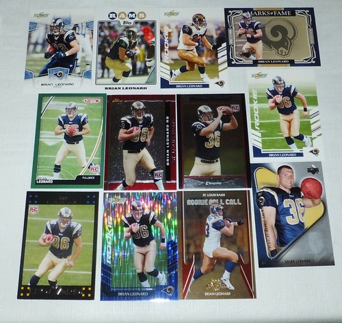 BRIAN LEONARD - Running Back - St. Louis Rams - 9 Card Assorted Lot ...