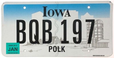 Iowa 2014 Farm Scene License Plate BQB 197 Polk County | eBay