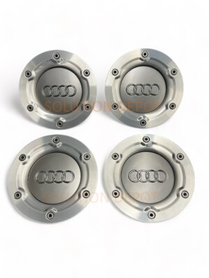 4 Gray Wheel Center Caps Hubcaps Rim Caps Emblems Badge for Audi ...