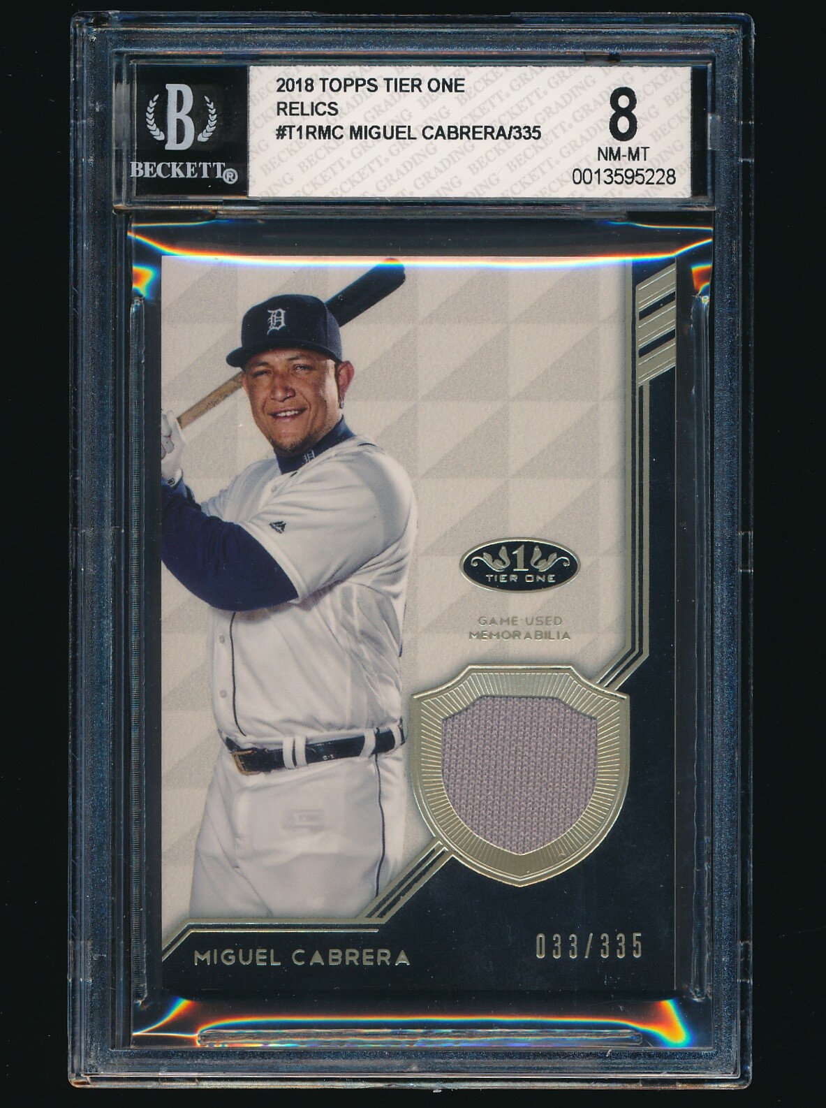 2018 Topps Tier One Relic #T1R-MC Miguel Cabrera BGS 8 /335 | eBay