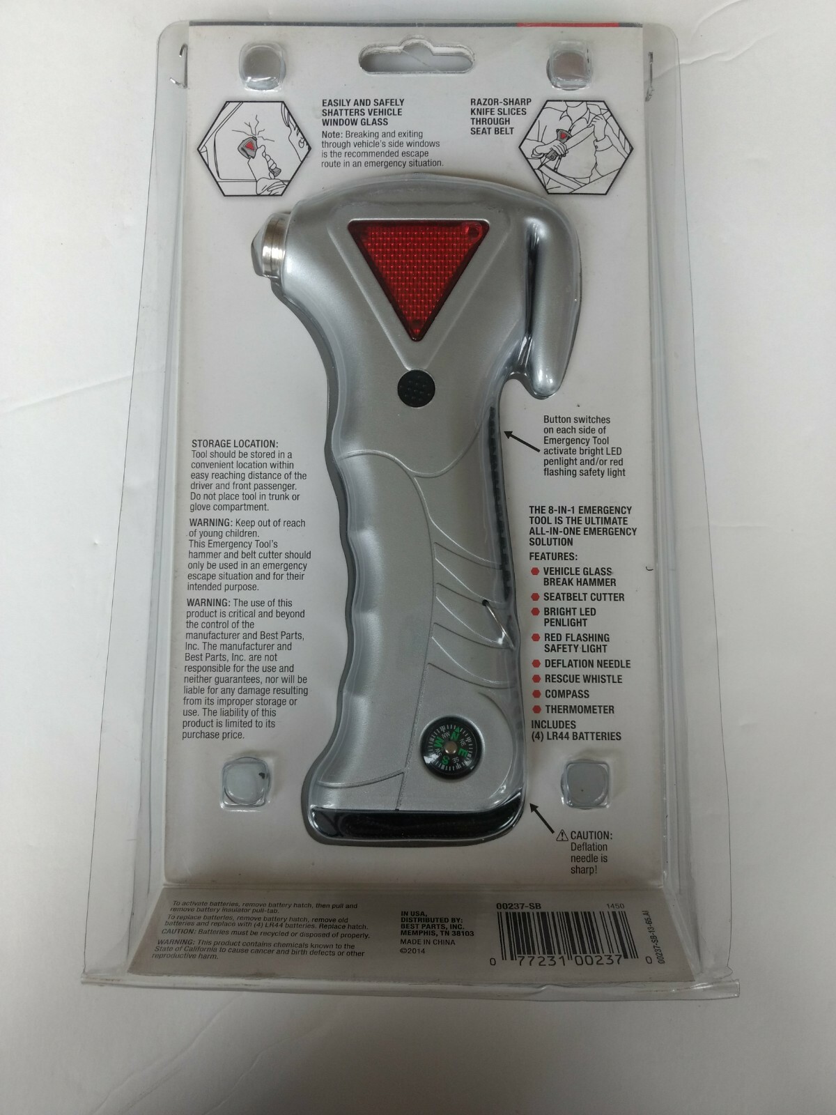 Sure Bilt ultimate 8 in 1 emergency auto tool glass hammer light ...