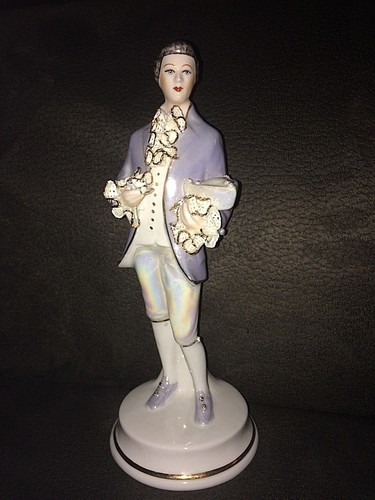 Apulum lucru manual Porzellan Figur galanter Herr fürstlich gekleidet ...