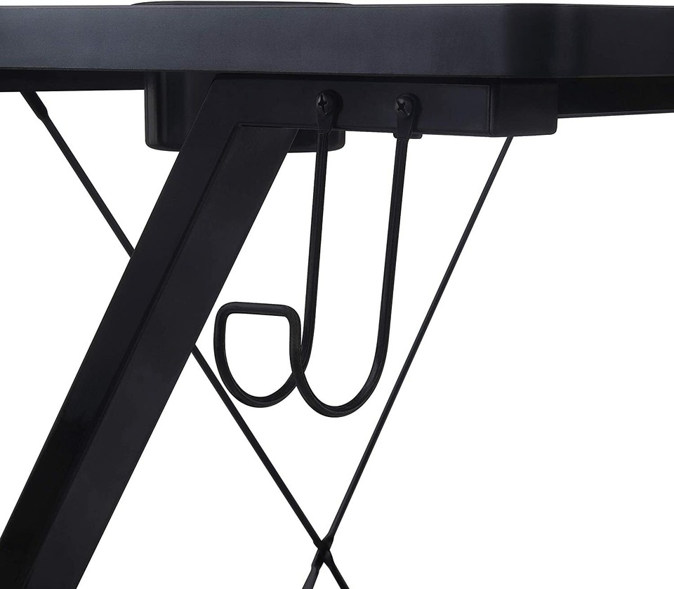 DesignLab Checkpoint Ghost Battlestation Gaming Desk | Dual USB, LED ...