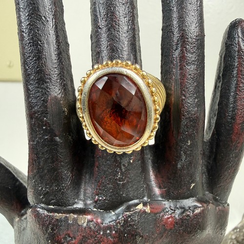 Ross-Simons Gold Vermeil over Sterling Silver Dark Orange Sapphire Ring ...