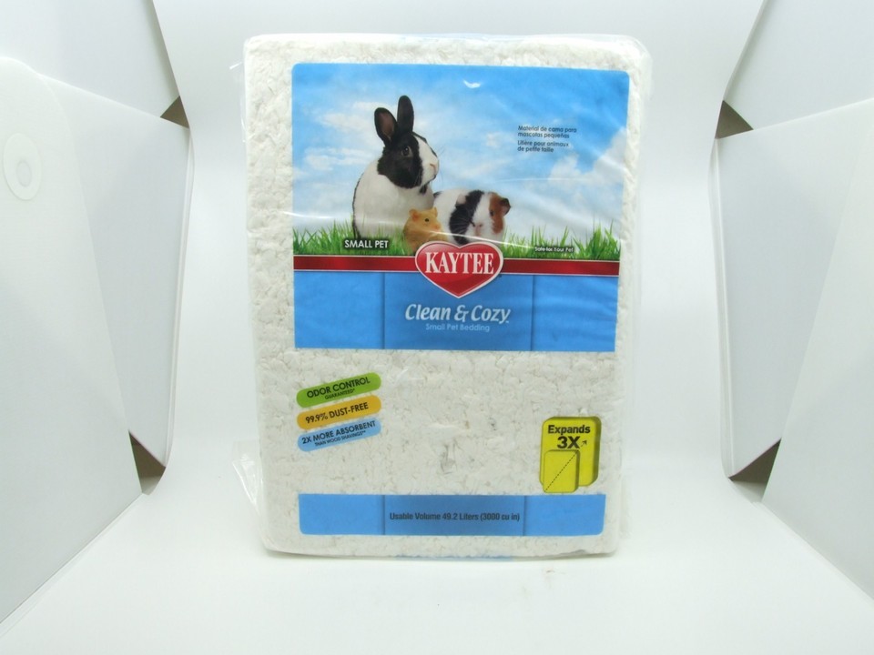 Kaytee Clean and Cozy White Small Animal Paper Bedding - 98 L (2x49.2 L ...