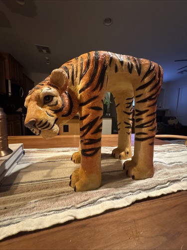 Tiger Plant Stand Stool Resin Table Vintage New 12" | eBay