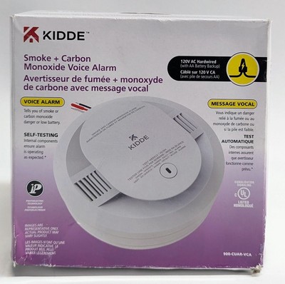 Kidde 900-CUAR-V Hardwired Smoke & Carbon Monoxide Detector with Voice ...