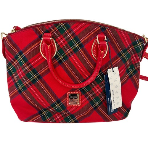NWT Dooney & Bourke Red Plaid Satchel Handbag Gold-Tone Hardware NEW | eBay