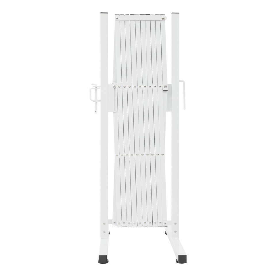 Folding Security Gates, White Scissor Gate Garden Yard Fence Portable ...