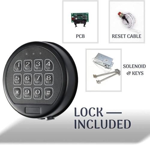 Gun Safe Lock Replacement with 2 Override Keys & Solenoid Safe ...
