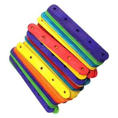 50PCS Natural Jumbo Colored Wood Craft Sticks Popsicle Wood Colored ...