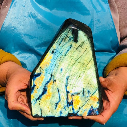 4.24LB Natural elongated stone polished ornament quartz crystal healing ...
