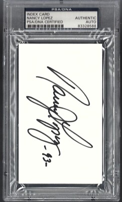 Nancy Lopez Signed 3x5 Index Card PSA/DNA Certified Autograph LPGA Golf ...