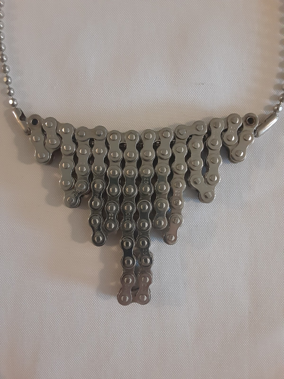 Steel Bike Chain Necklace - Gem
