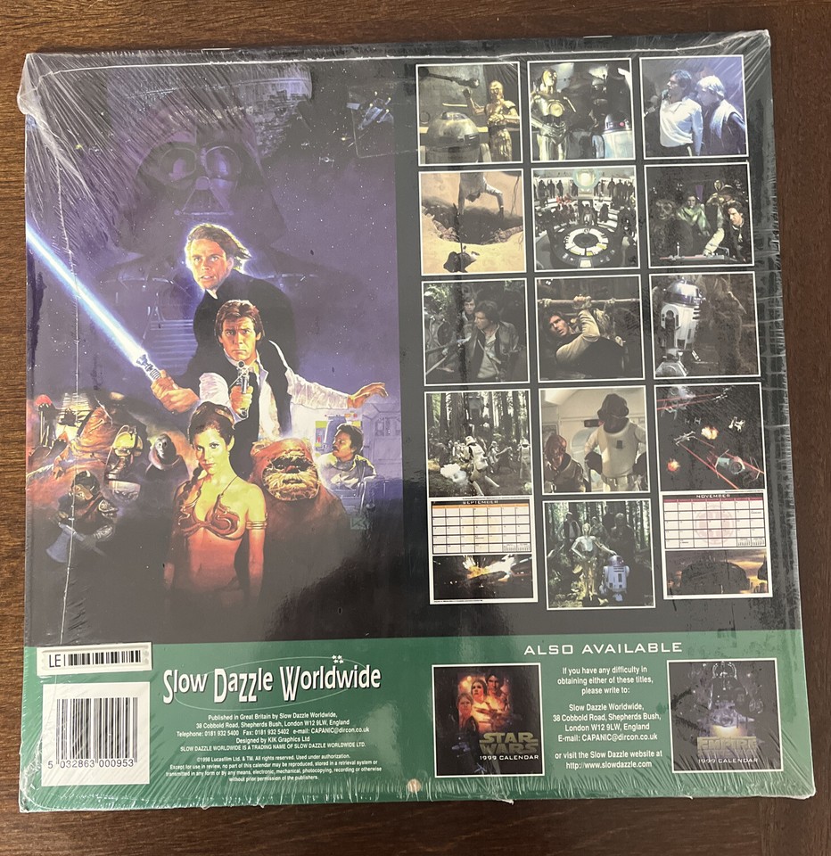 Star Wars - Return of the Jedi - 1999 Calendar - Still Sealed - Slow ...