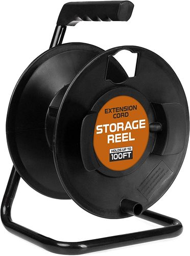 Extension Cord Storage Reel with Metal Stand, Black - Portable Cable ...